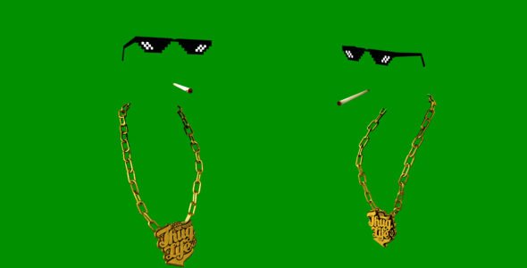 Thug life Elements green screen and Alpha video with Customisable ...
